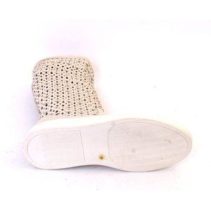 WOz | Shoes | Woz 5h Beige Leather Pullup Platform High Summer Boots ...